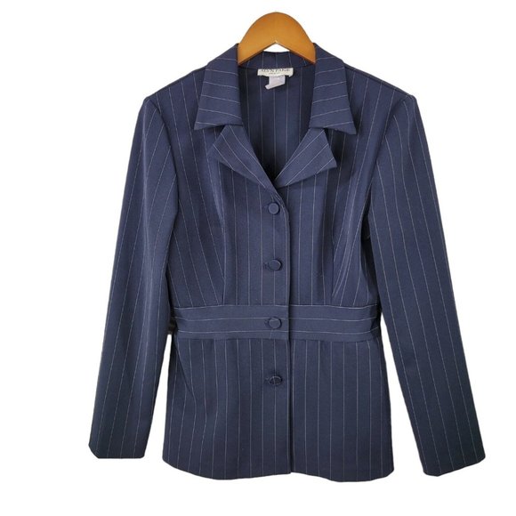 Alyn Paige | Jackets & Coats | Vintage Pin Stripe Blazer Jacket Size 8 ...